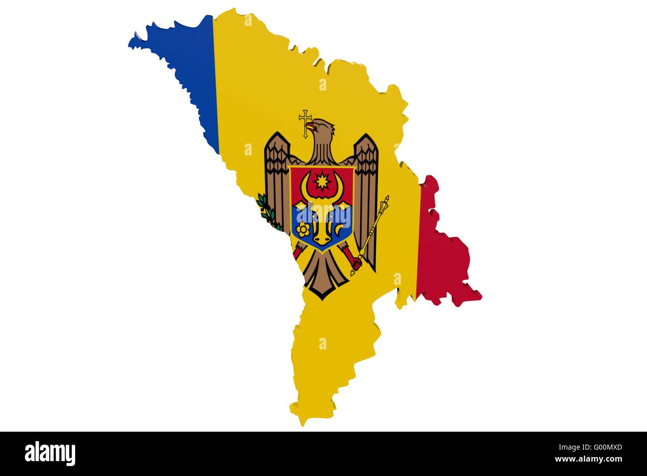 Moldovan Flag Map Stock Photo - Alamy