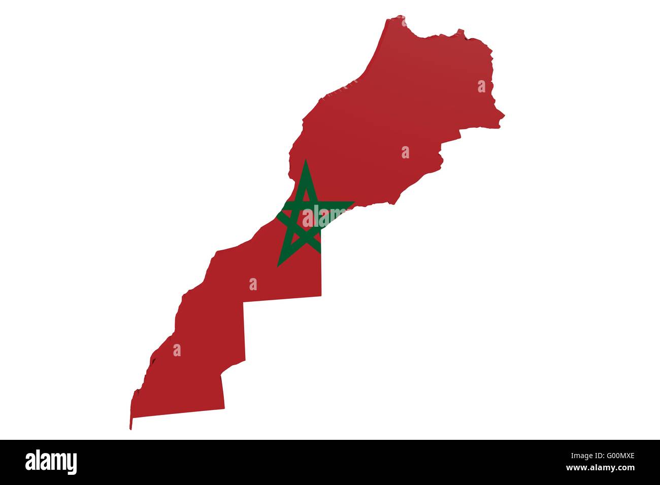 Moroccan Flag Map Stock Photo - Alamy