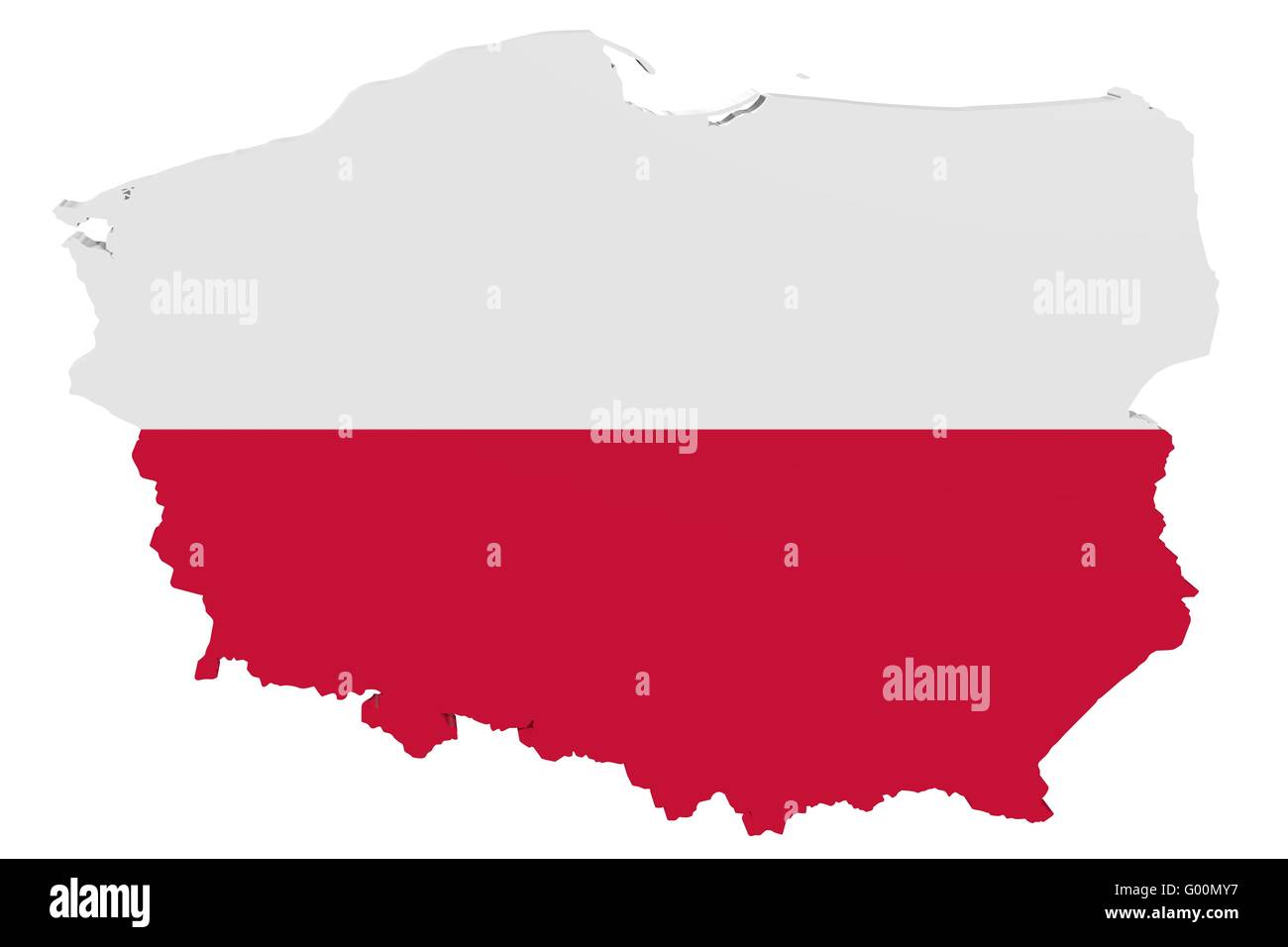 Polish Flag Map Stock Photo - Alamy