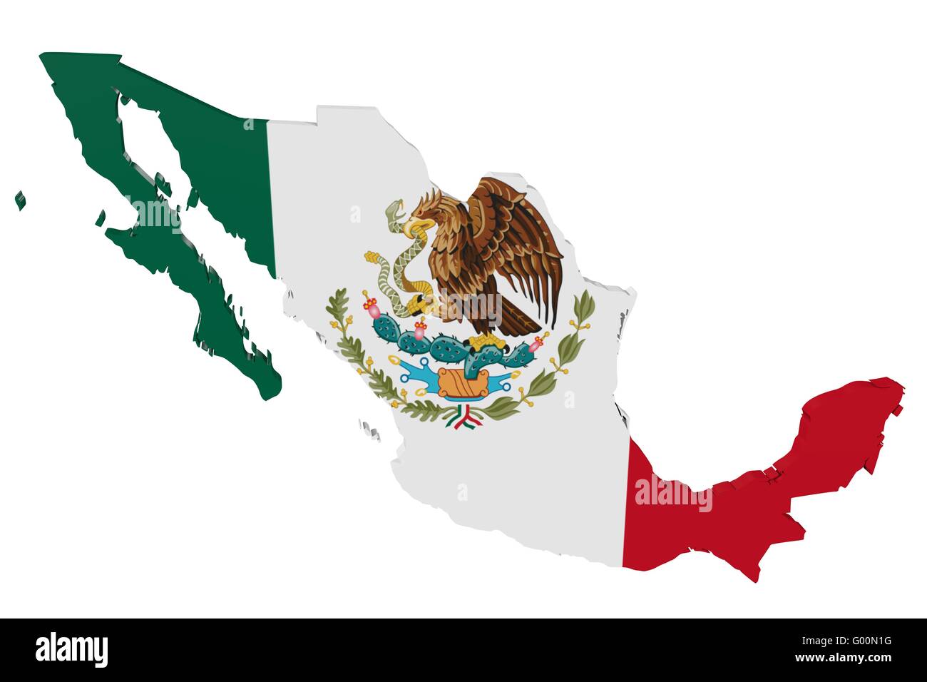 Mexican Flag Map Stock Photo - Alamy