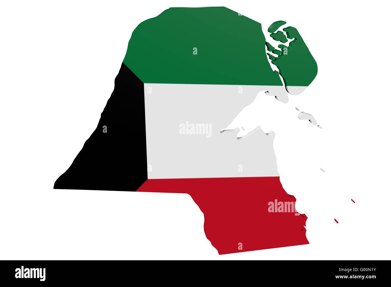 Kuwaiti Flag Map Stock Photo - Alamy