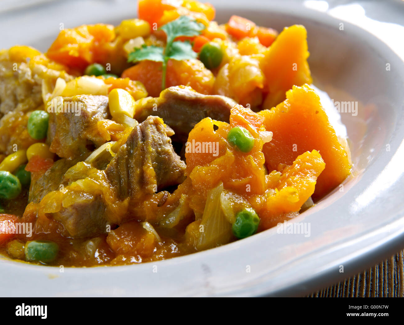 Pumpkin pork stew Stock Photo - Alamy