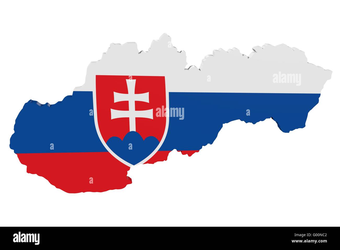 Slovakian Flag Map Stock Photo - Alamy