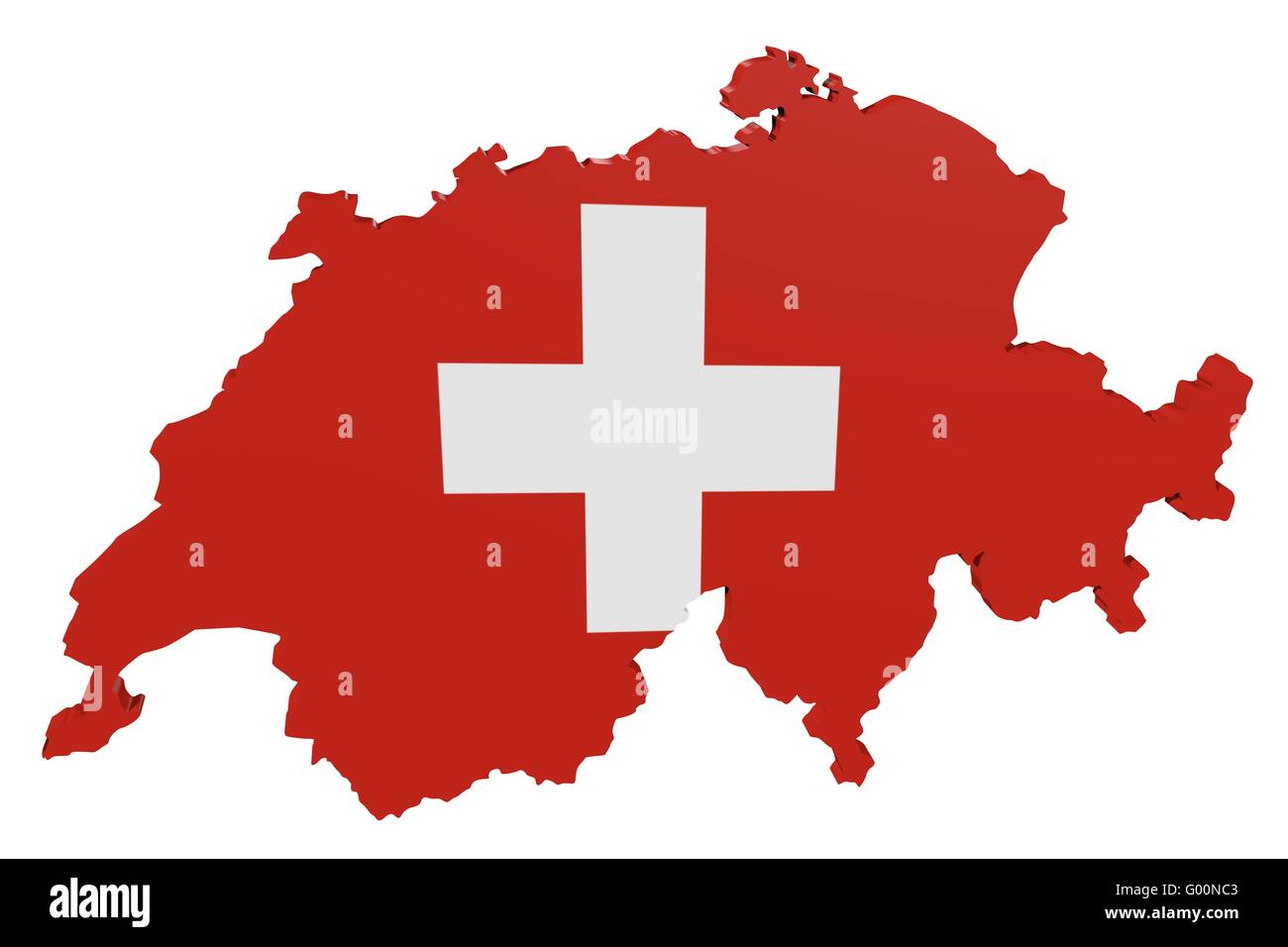 Swiss Flag Map Stock Photo - Alamy