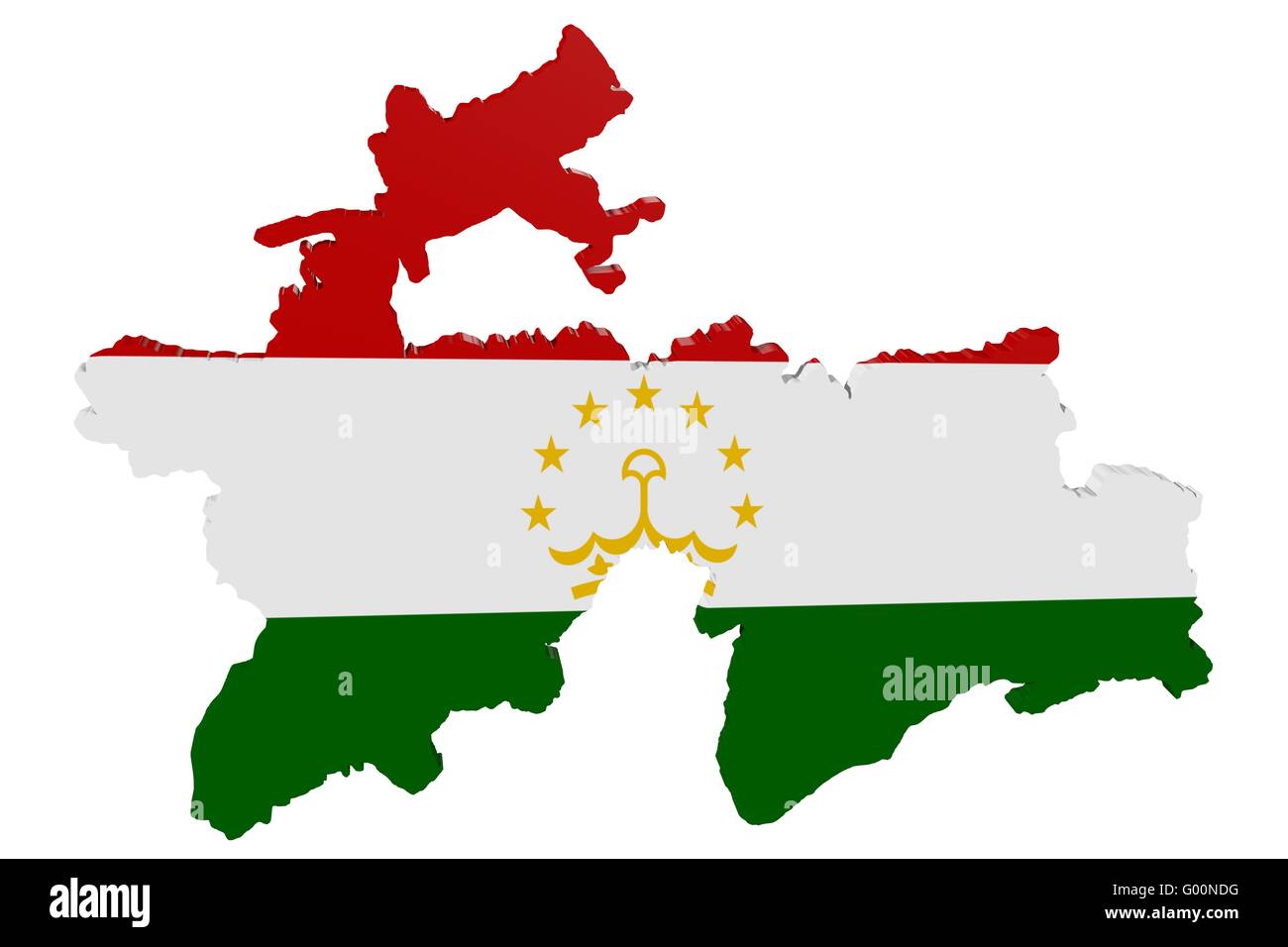 Tajikistan Flag Map Stock Photo - Alamy