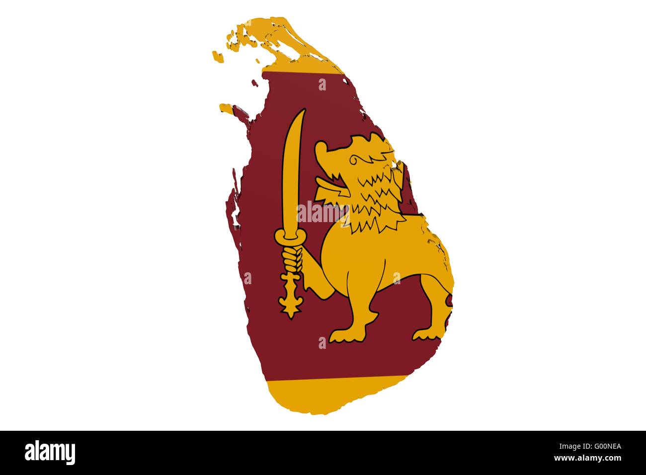 Sri Lankan Flag Map Stock Photo - Alamy