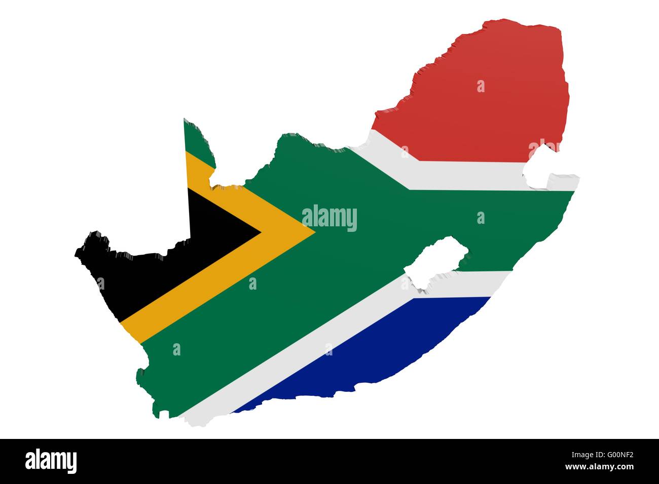 South African Flag Map Stock Photo - Alamy