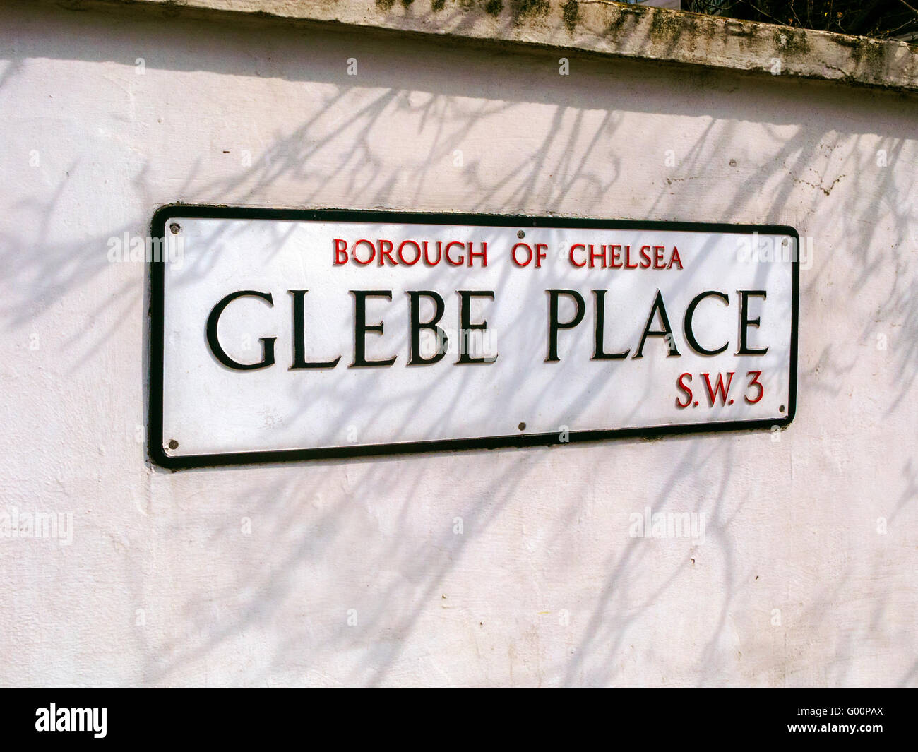 Street Sign, Glebe Place, Chelsea, SW3, London Stock Photo - Alamy