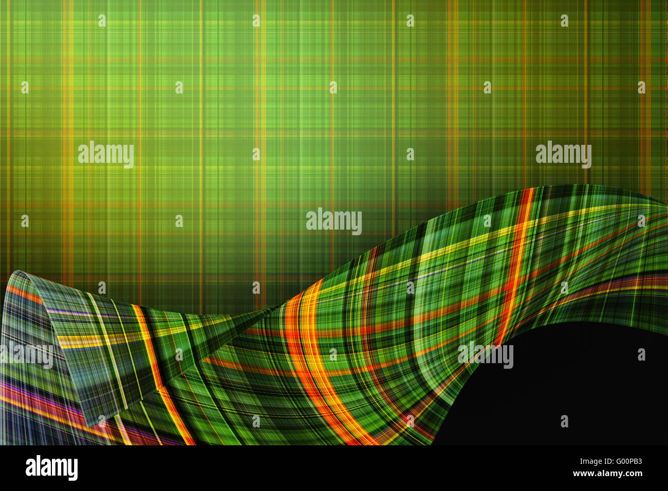 green checkered background with wavy stripes Stock Photo - Alamy