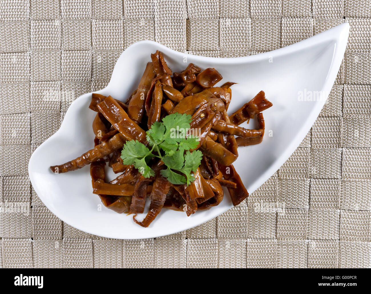 Bamboo shoots in small bowl ready to eat Stock Photo - Alamy