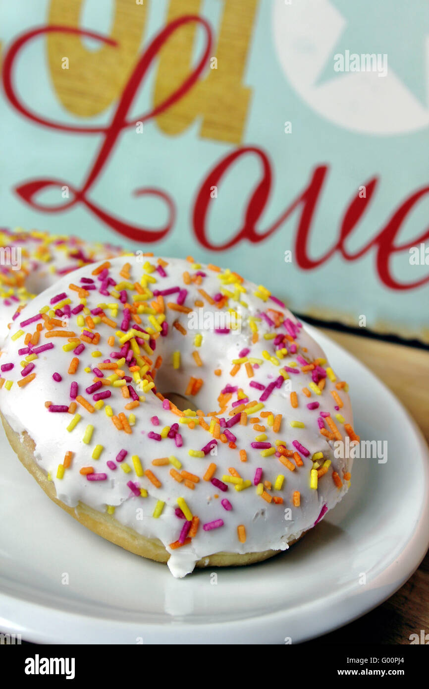 Donuts with Love Stock Photo - Alamy