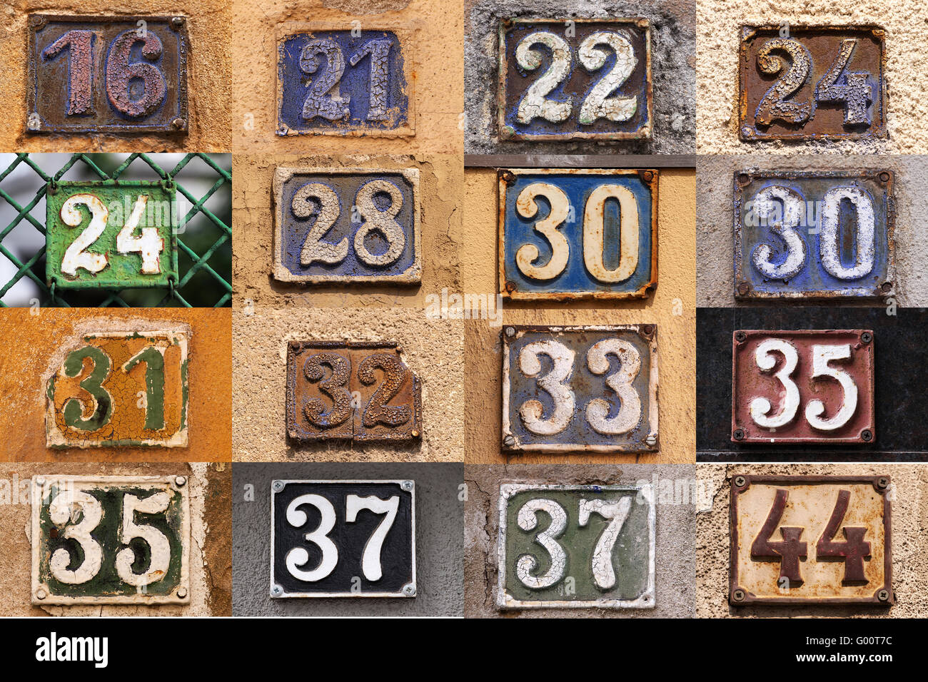 House numbers on a wall Stock Photo - Alamy