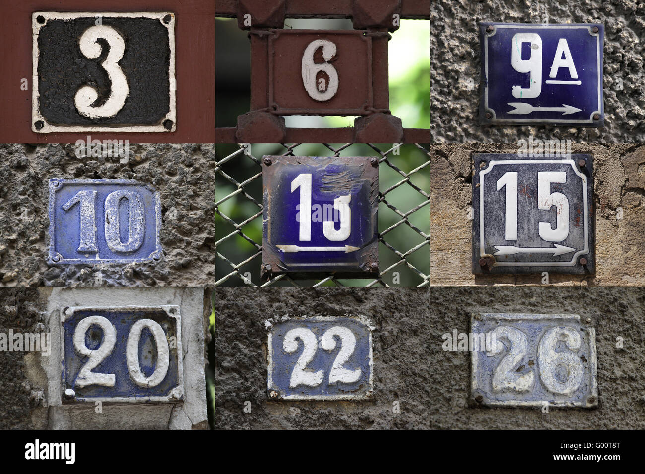 House numbers on a wall Stock Photo - Alamy