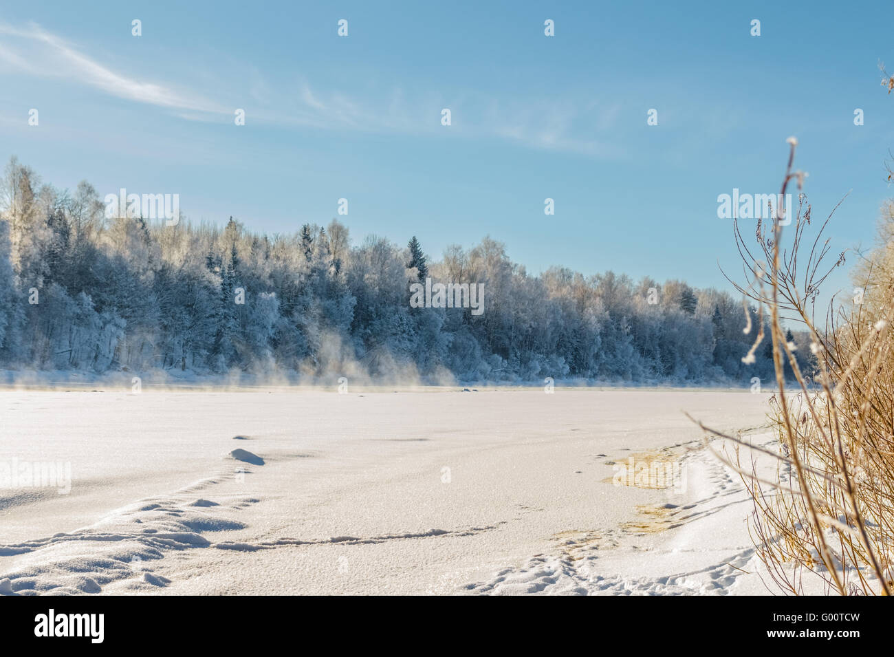 Dvina river under ice Stock Photo - Alamy