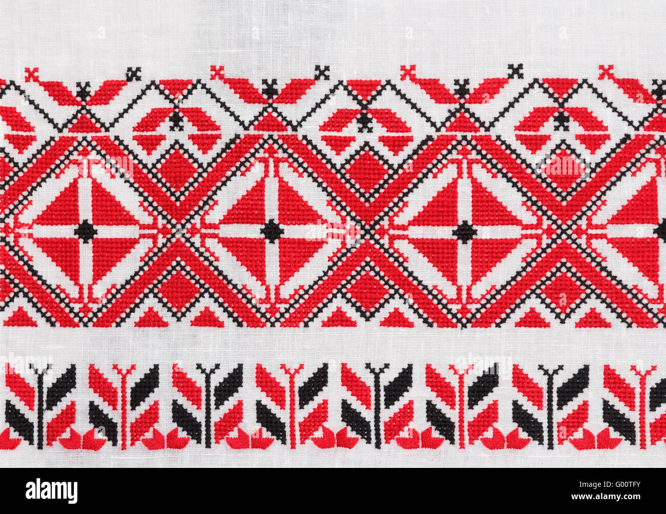 Belarusian national embroidery, towel Stock Photo - Alamy