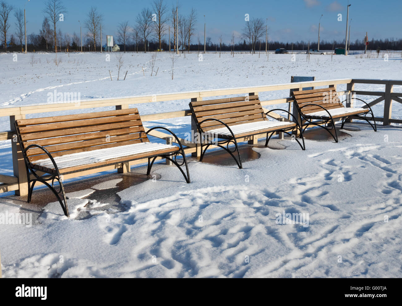 Benches on the embankment Stock Photo - Alamy