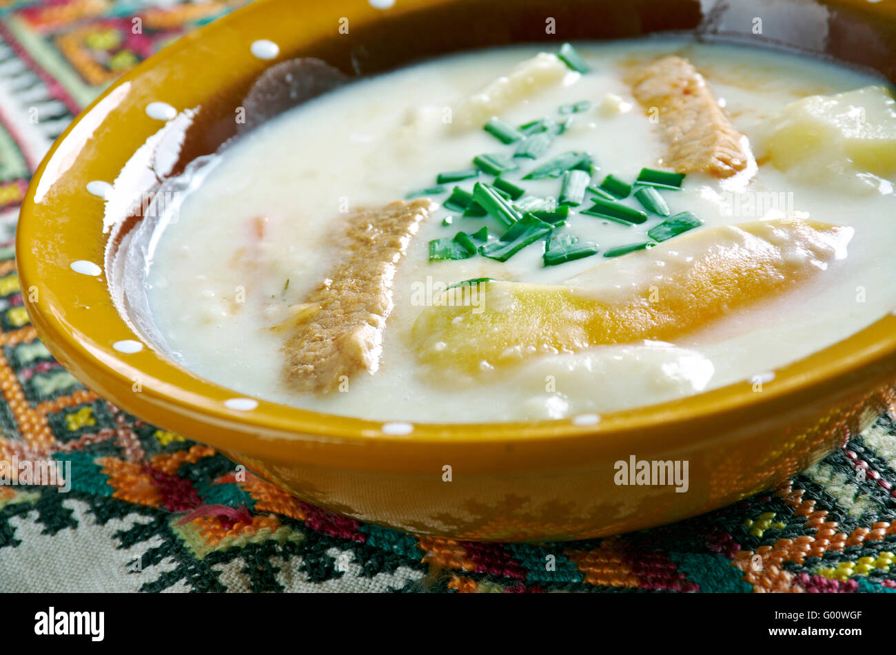 hungarina potato soup Krumplileves Stock Photo - Alamy