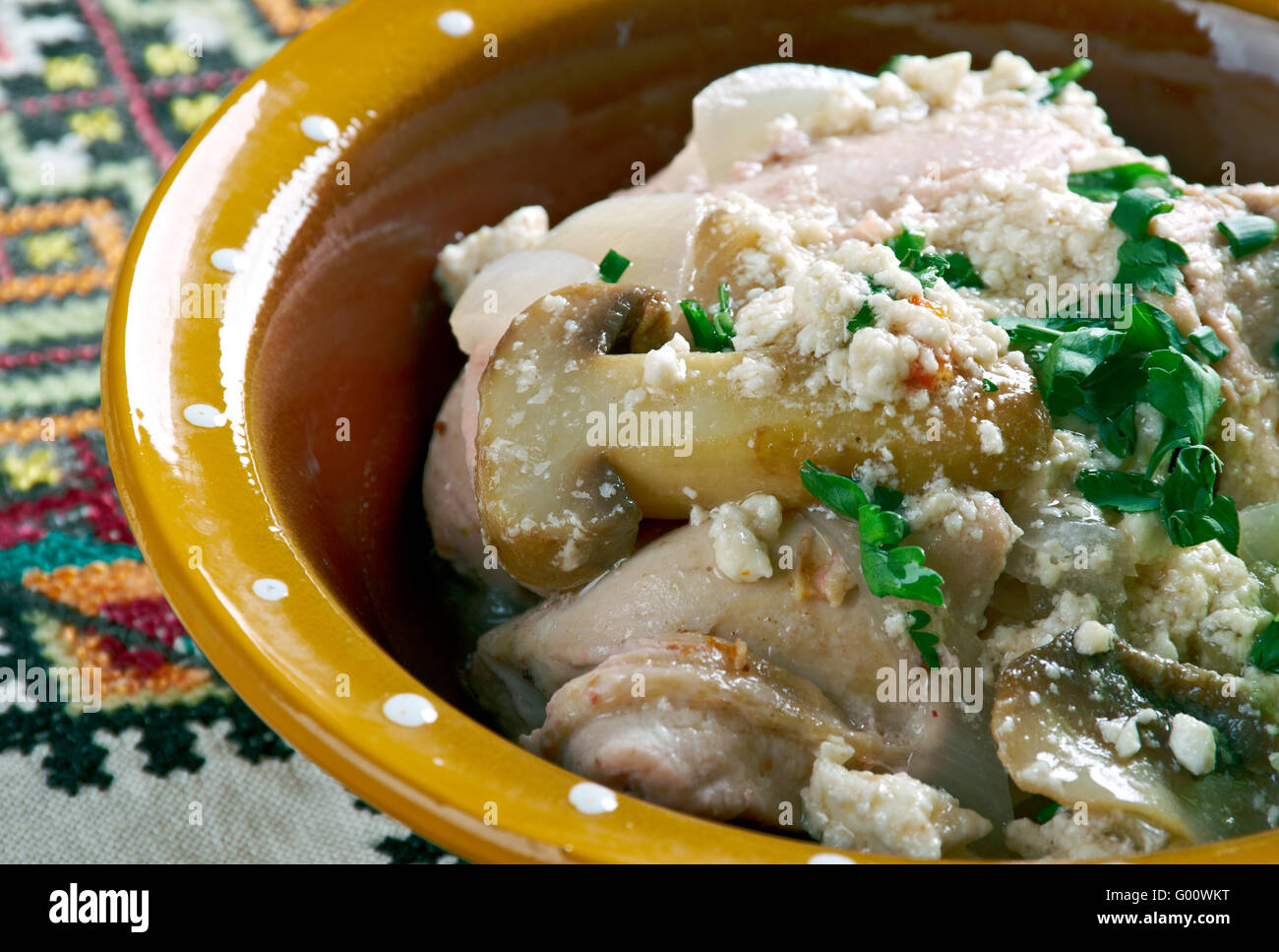 guruli - Georgian dish. chicken on Guria Stock Photo - Alamy