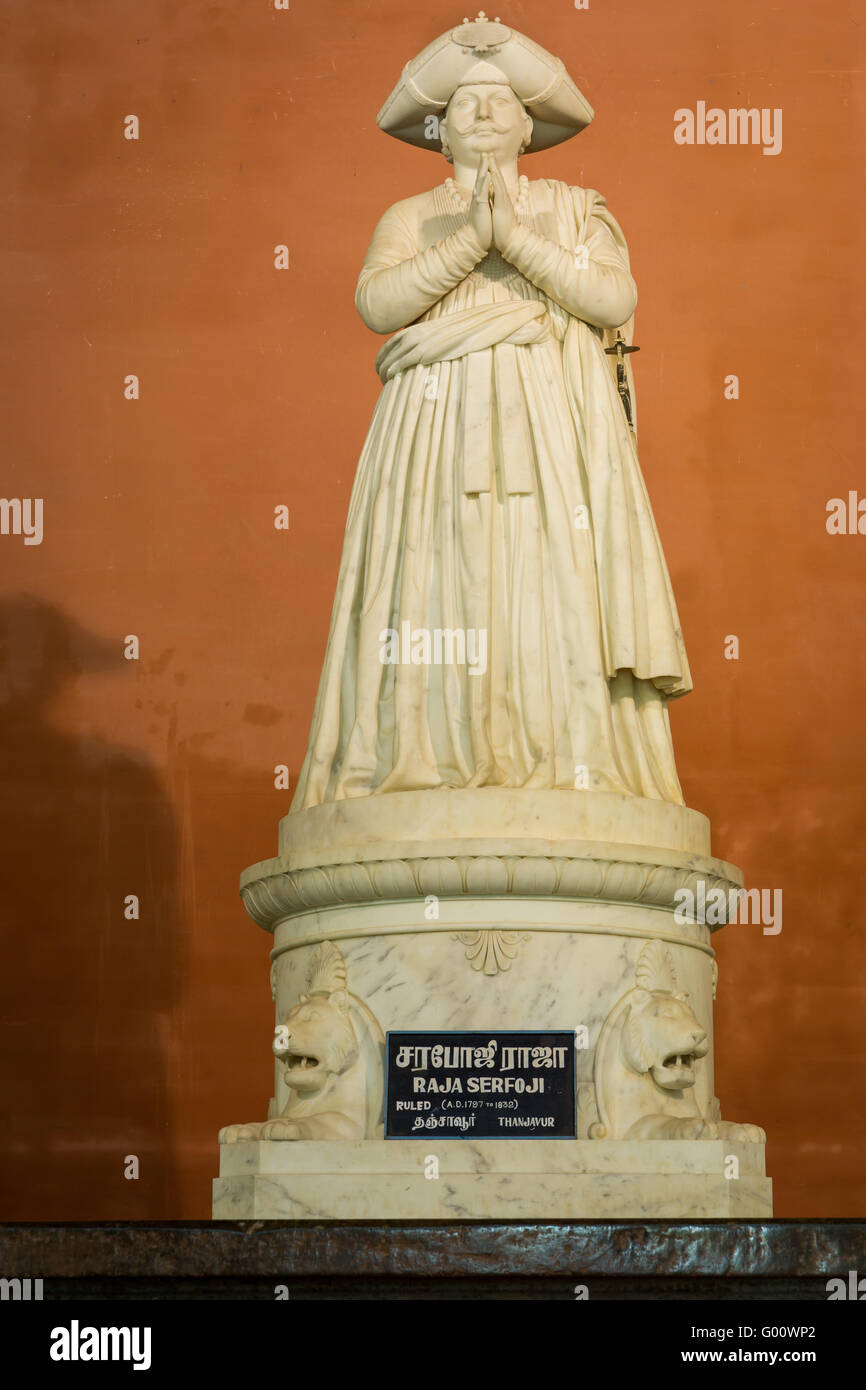 King Serfoji II statue in Thanjavur Palace Stock Photo - Alamy