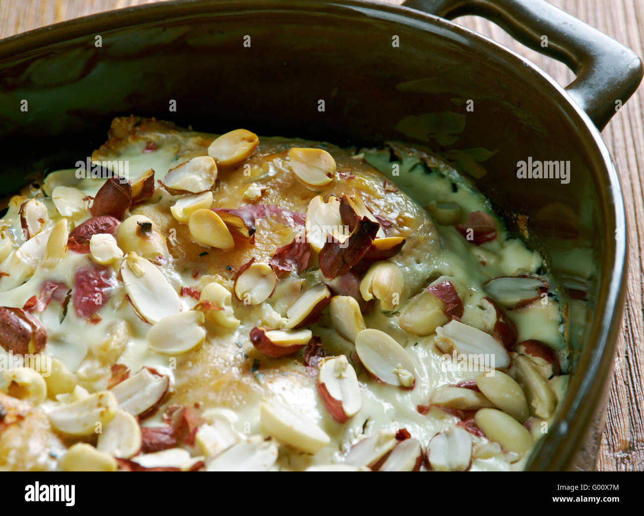 Flying Jacob - Swedish casserole that consists of chicken, cream, chili ...