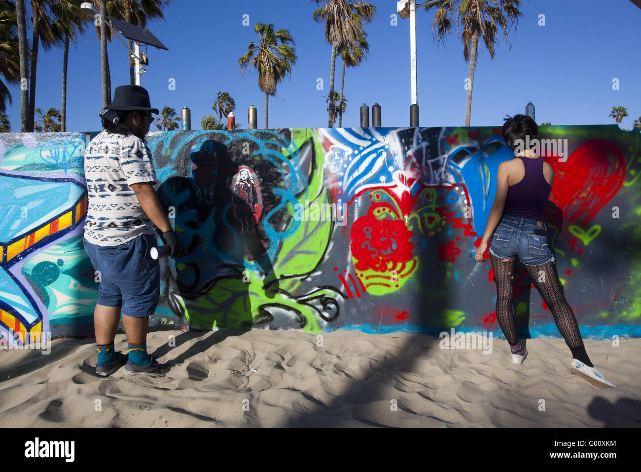 Graffiti writing, Venice Beach, Los Angeles, California, USA Stock ...