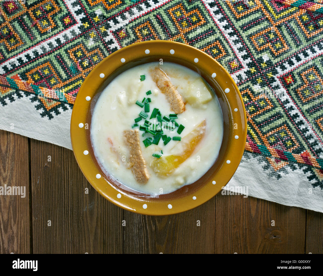 hungarina potato soup Krumplileves Stock Photo - Alamy