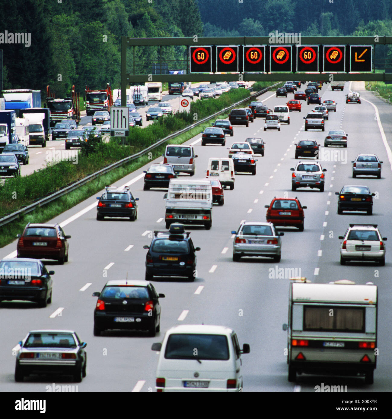 Traffic jam on autobahn hi-res stock photography and images - Alamy