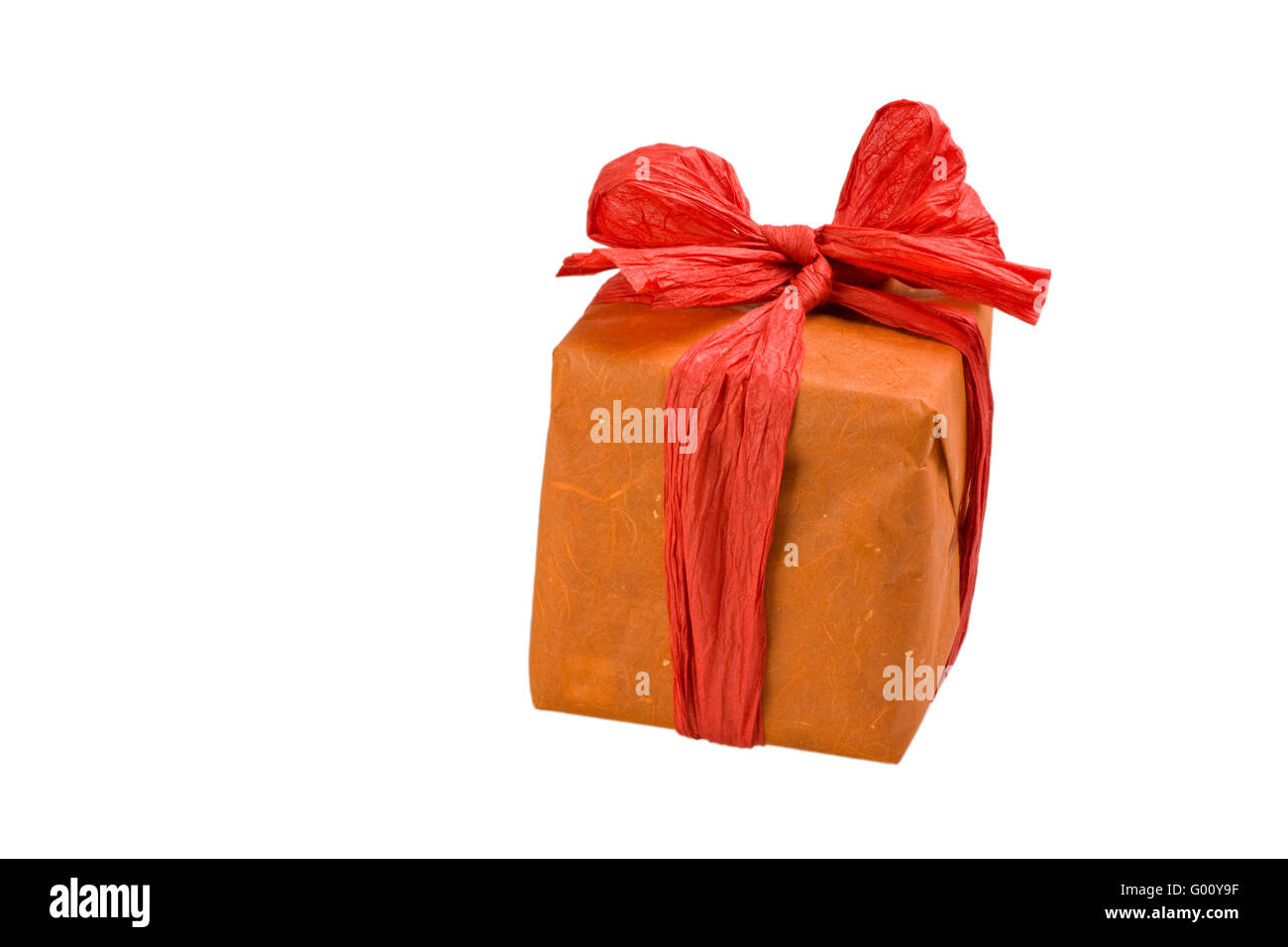 Gift in box orange Cut Out Stock Images & Pictures - Alamy