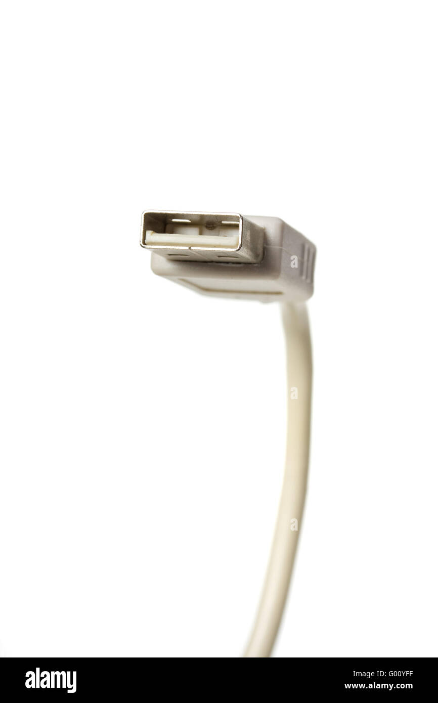 detail of a computer plug isolated on white background Stock Photo - Alamy