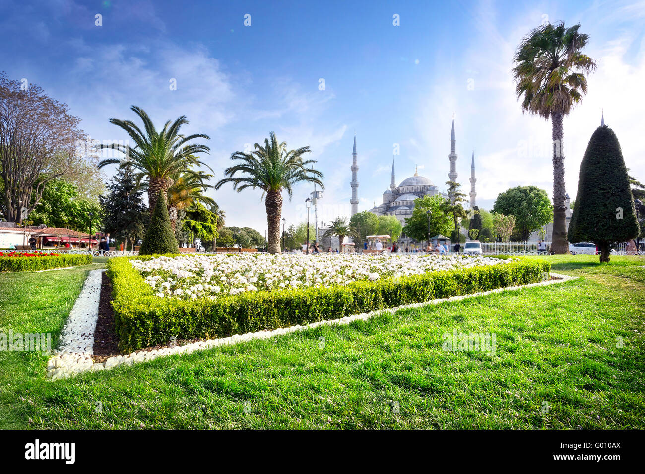 Sultan Ahmed Mosque (Blue Mosque) with lawn Stock Photo - Alamy