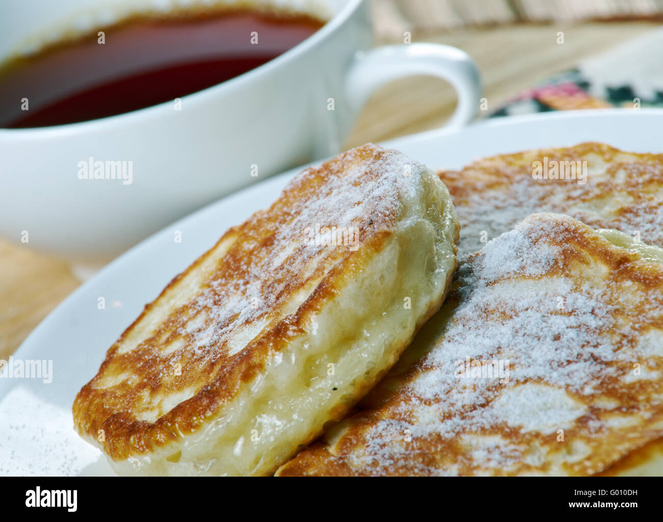 The traditional Russian breakfast - homemade Cottage cheese pancakes ...