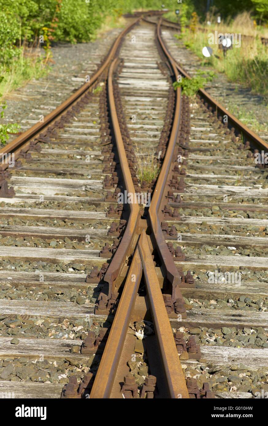 Train track switch point hi-res stock photography and images - Alamy
