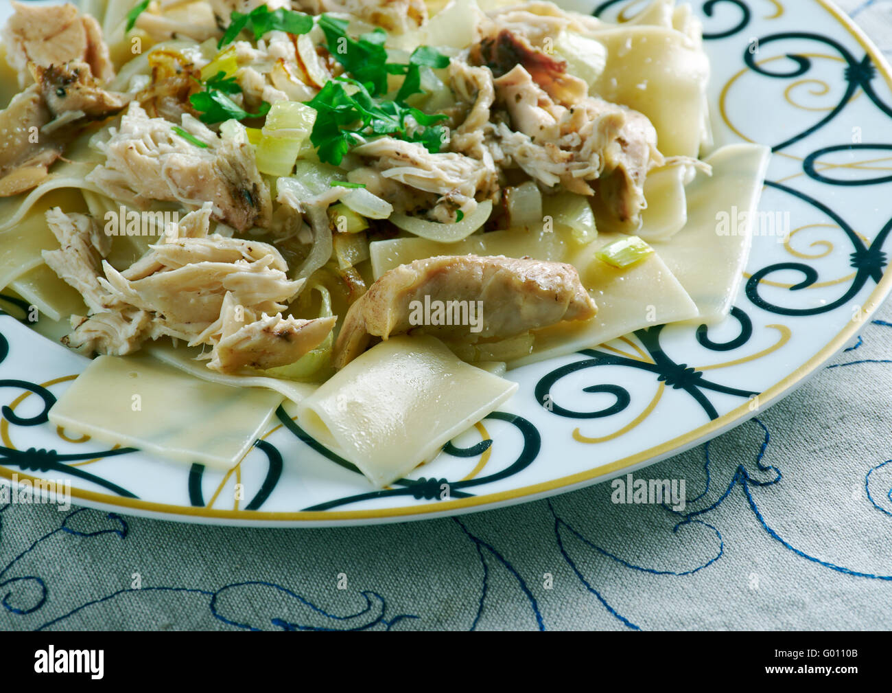 Chicken Beshbarmak .Central Asian cuisine Stock Photo - Alamy