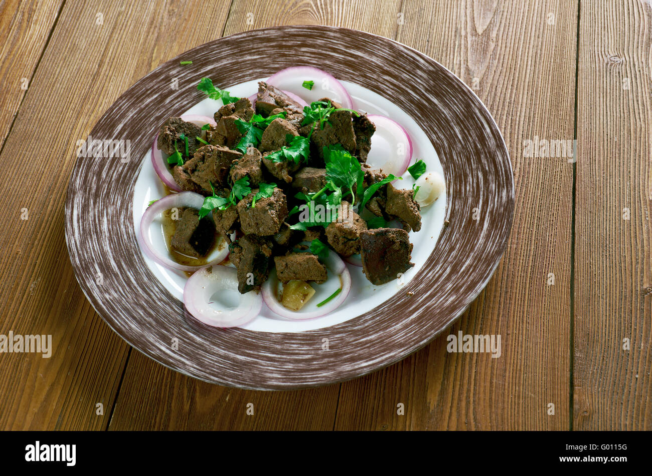 Turkish Liver in the Albanian style: Arnavut Cigeri Stock Photo - Alamy