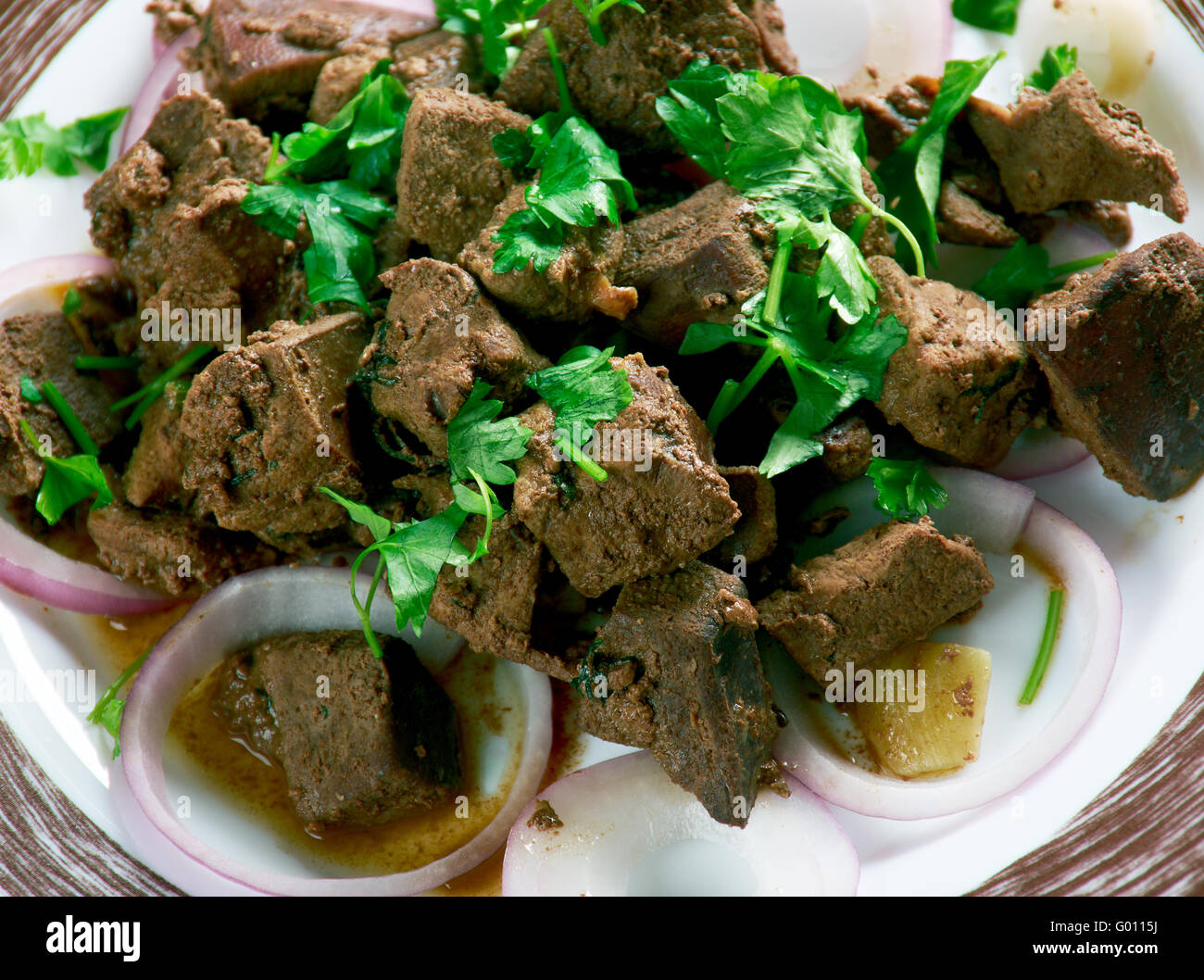 Turkish Liver in the Albanian style: Arnavut Cigeri Stock Photo - Alamy