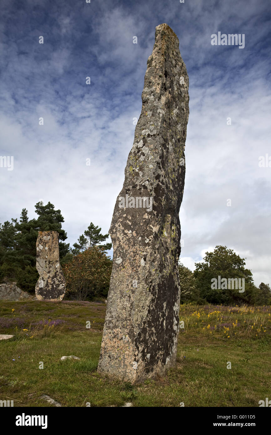 viking grave stone on a summer day Stock Photo - Alamy