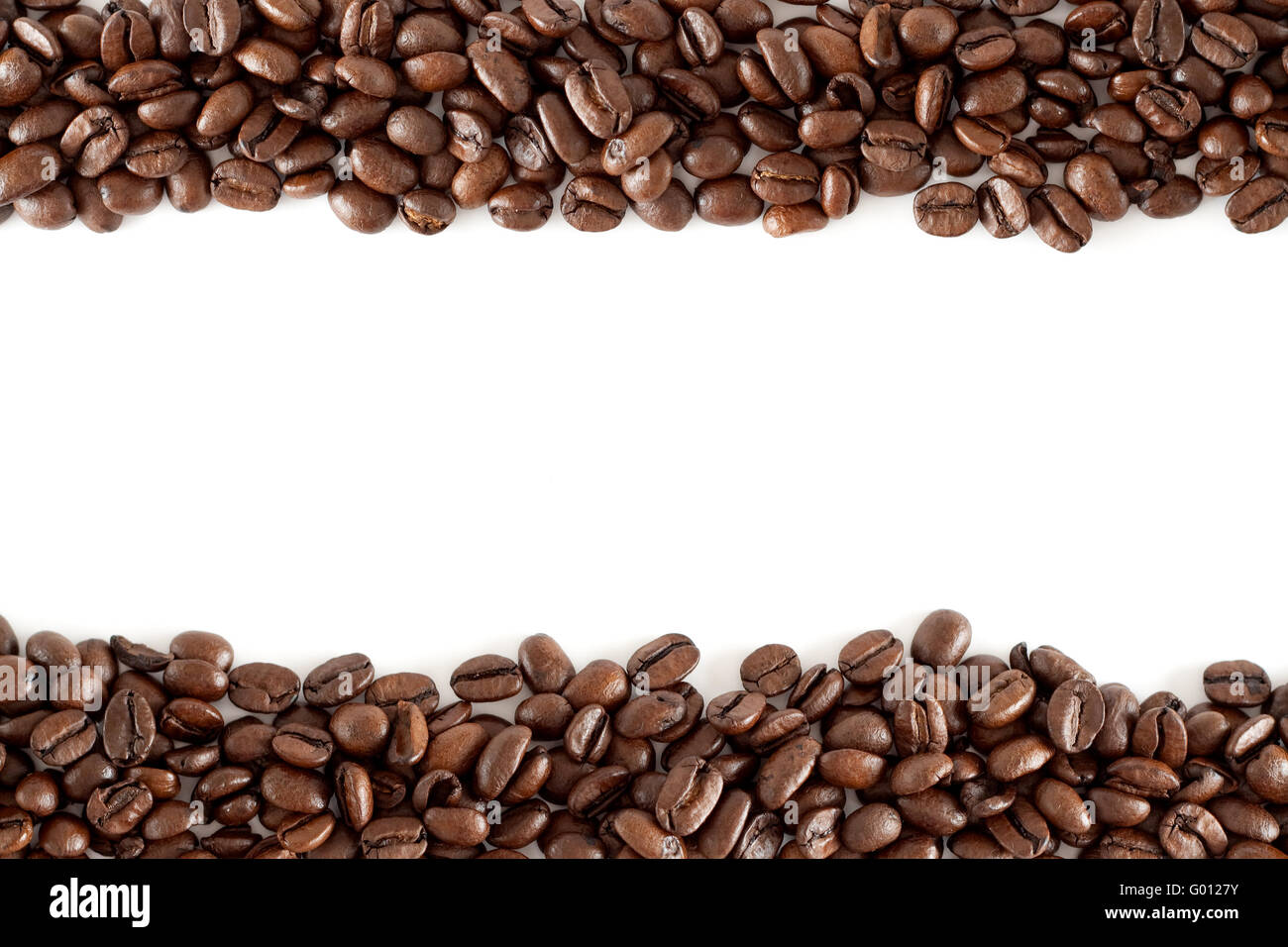 A frame of isolated coffee beans with white background Stock Photo - Alamy