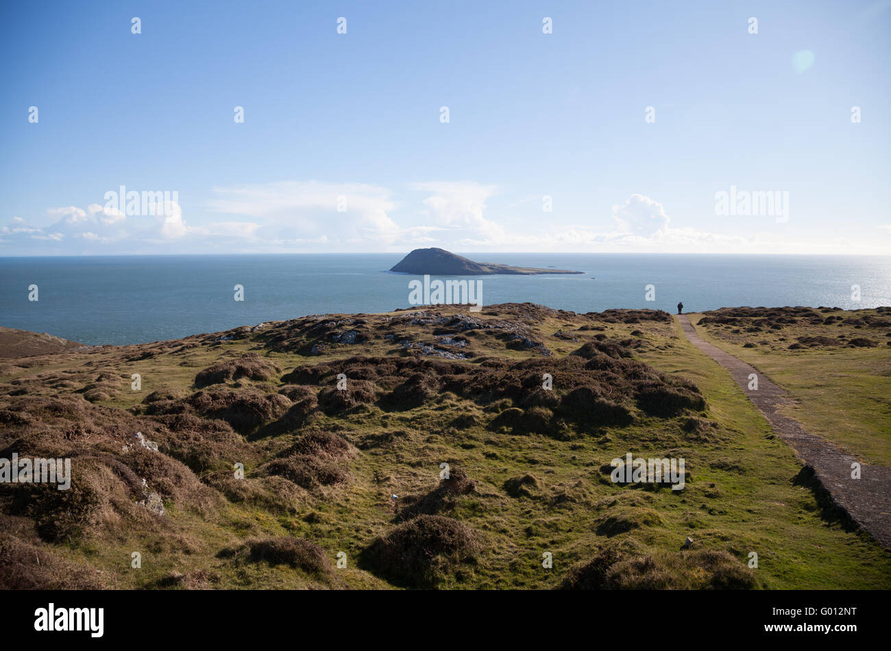 The view towards Ynys Enlli / Bardsey Island from Mynydd Mawr ...