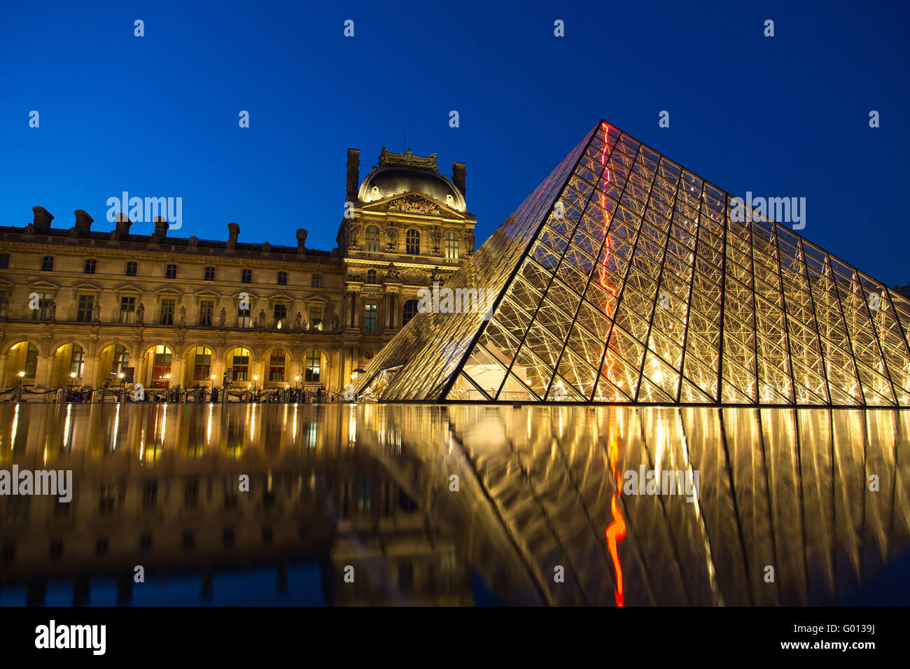Louvre Museum by Night Stock Photo - Alamy
