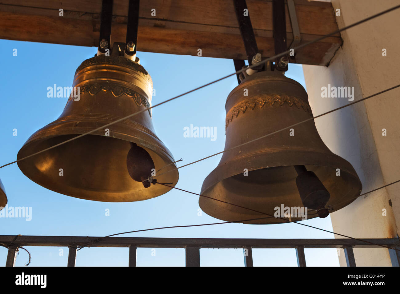Bells on belltower Stock Photo - Alamy