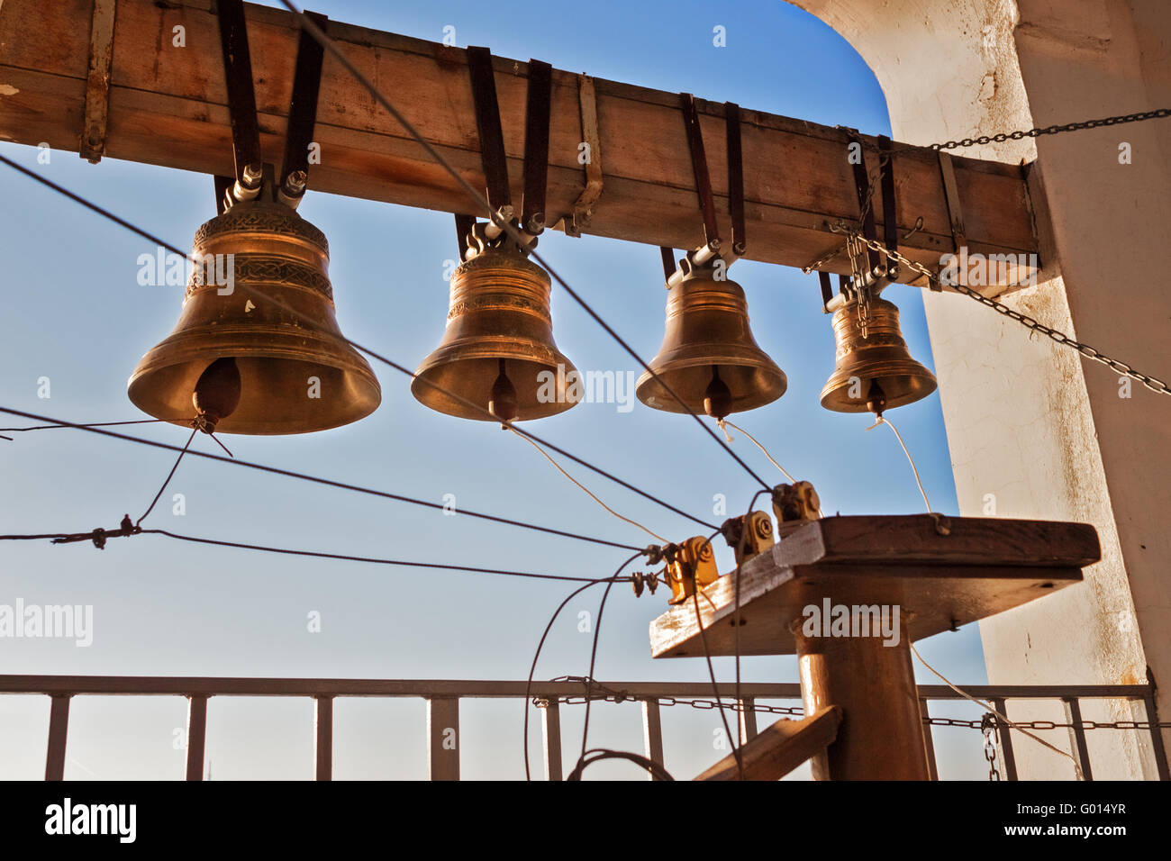 Bells on belltower Stock Photo - Alamy