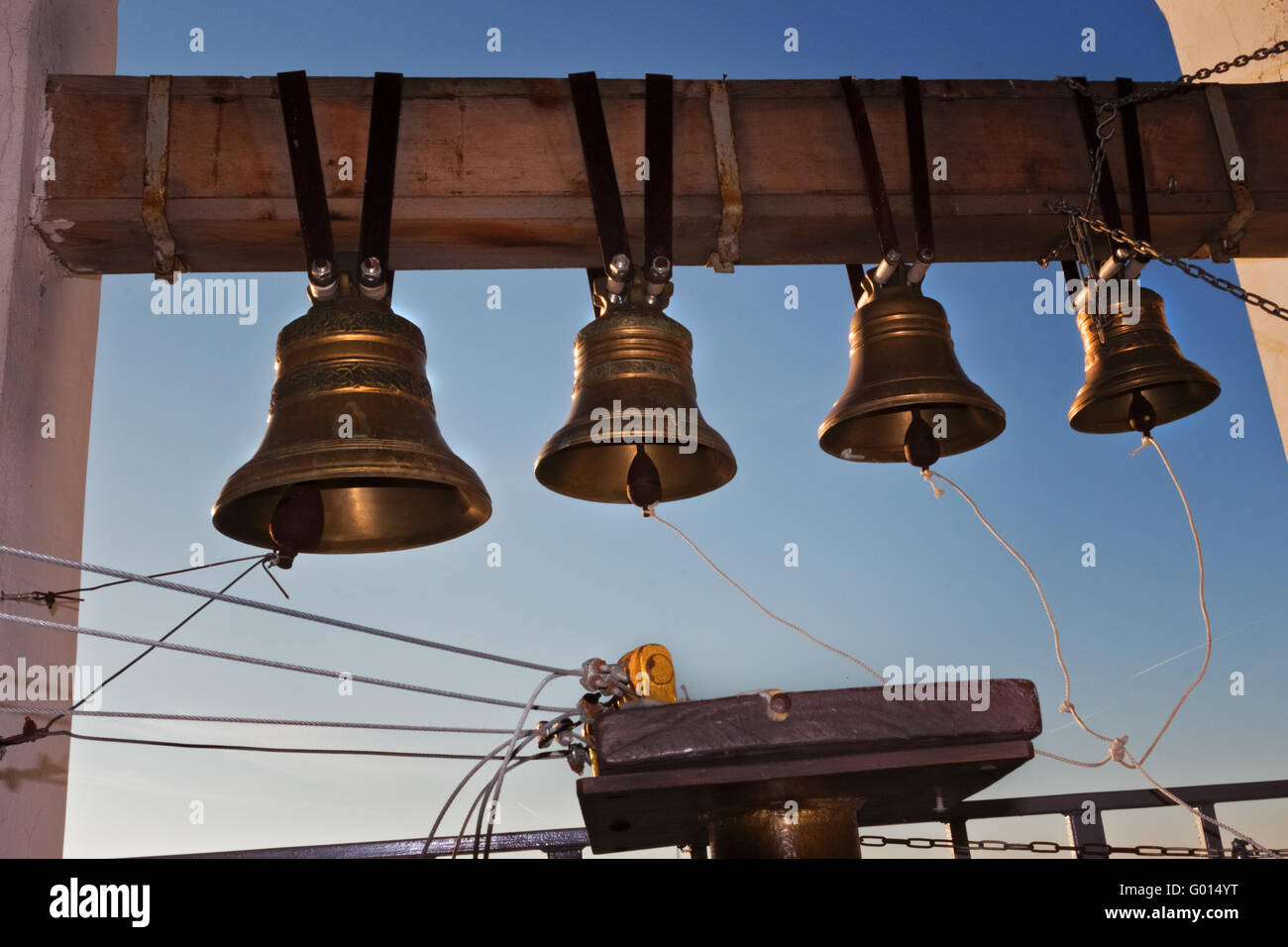 Bells on belltower Stock Photo - Alamy