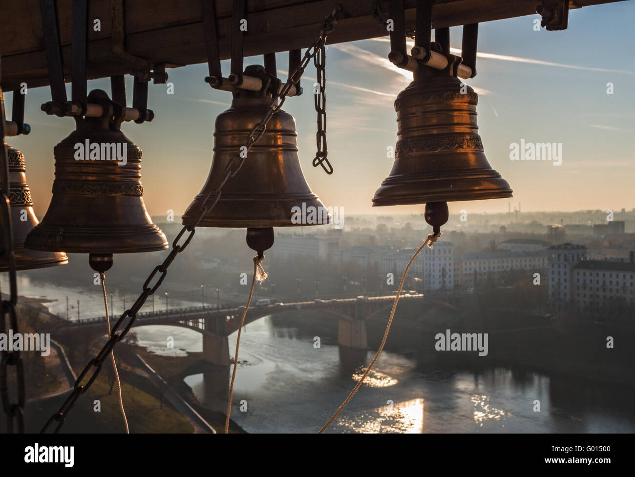 Bells on belltower Stock Photo - Alamy