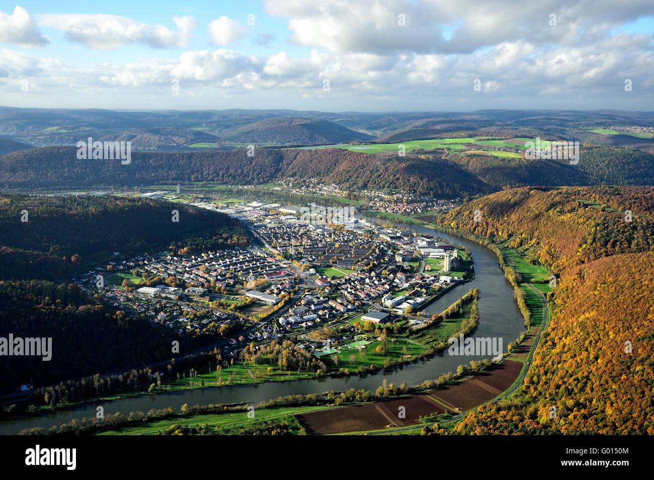 Aerial view of Bestenheid, Wertheim Stock Photo - Alamy