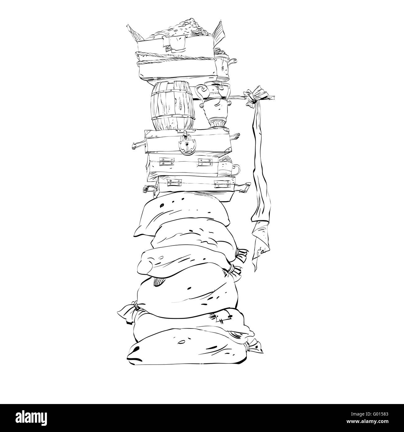 Pirate treasure gold chest Stock Vector Image & Art - Alamy