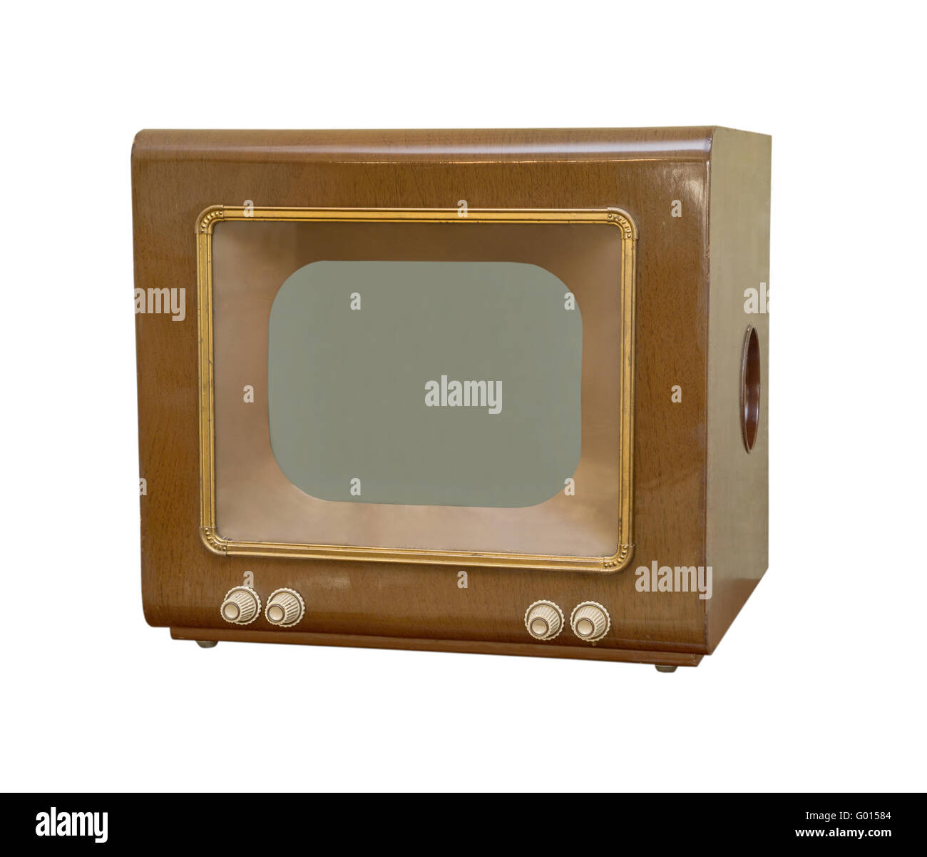 old brown TV, front view Stock Photo - Alamy