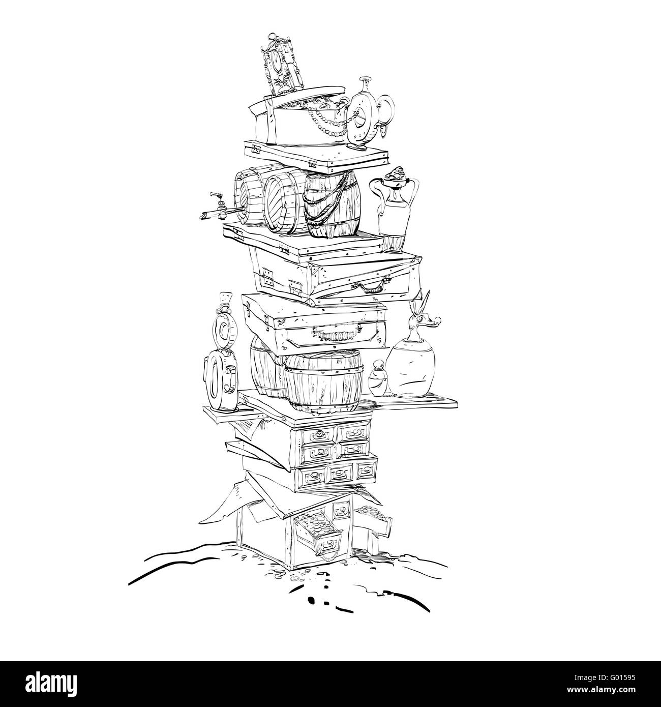 Pirate treasure gold chest Stock Vector Image & Art - Alamy