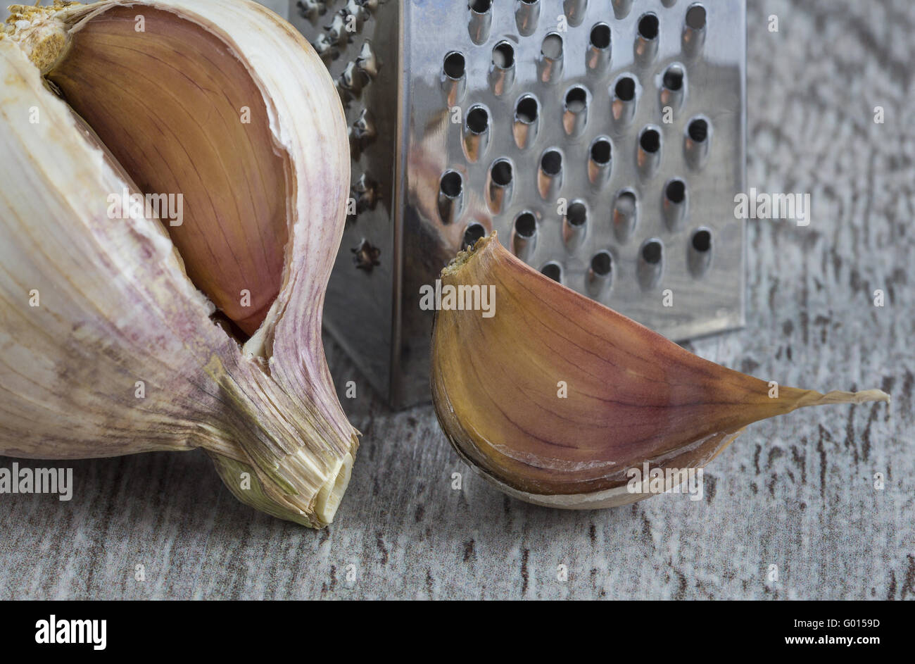 grater garlic. macro Stock Photo - Alamy