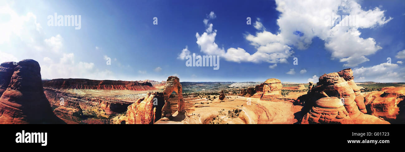 Delicate Arch Panorama Stock Photo - Alamy