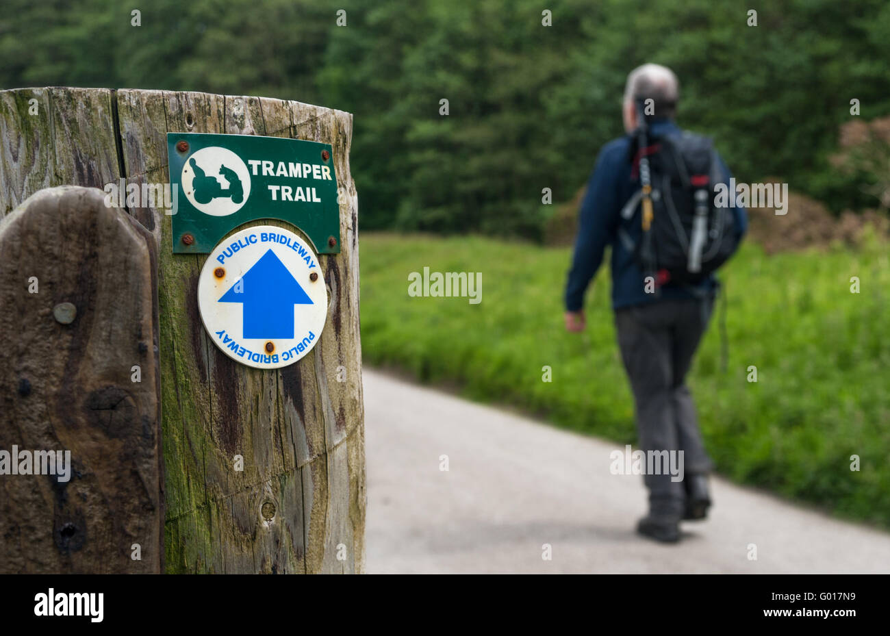 Access an direction signs at Dunsop Bridge Forest of Bowland Stock ...